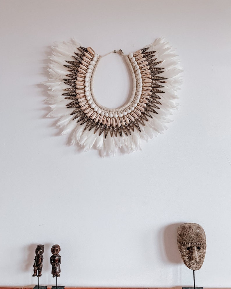 Tribal Necklace Wall Decor in Boho Style Handmade in Bali of Natural ...