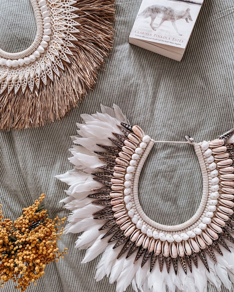 Tribal Necklace Wall Decor in Boho Style Handmade in Bali of Natural ...