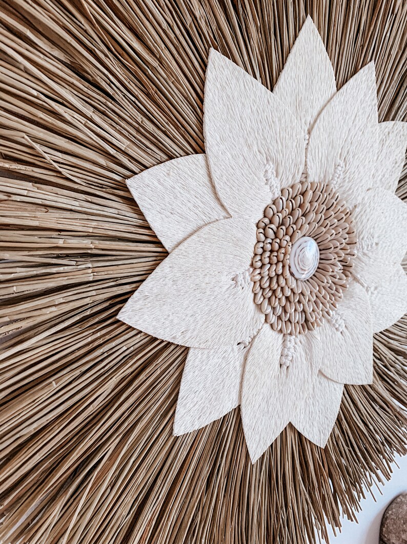 Macrame Tapestry Leaf Macrame Raffia Wall Decor for Vacation House Bedroom Bali Home Decor Beach ...