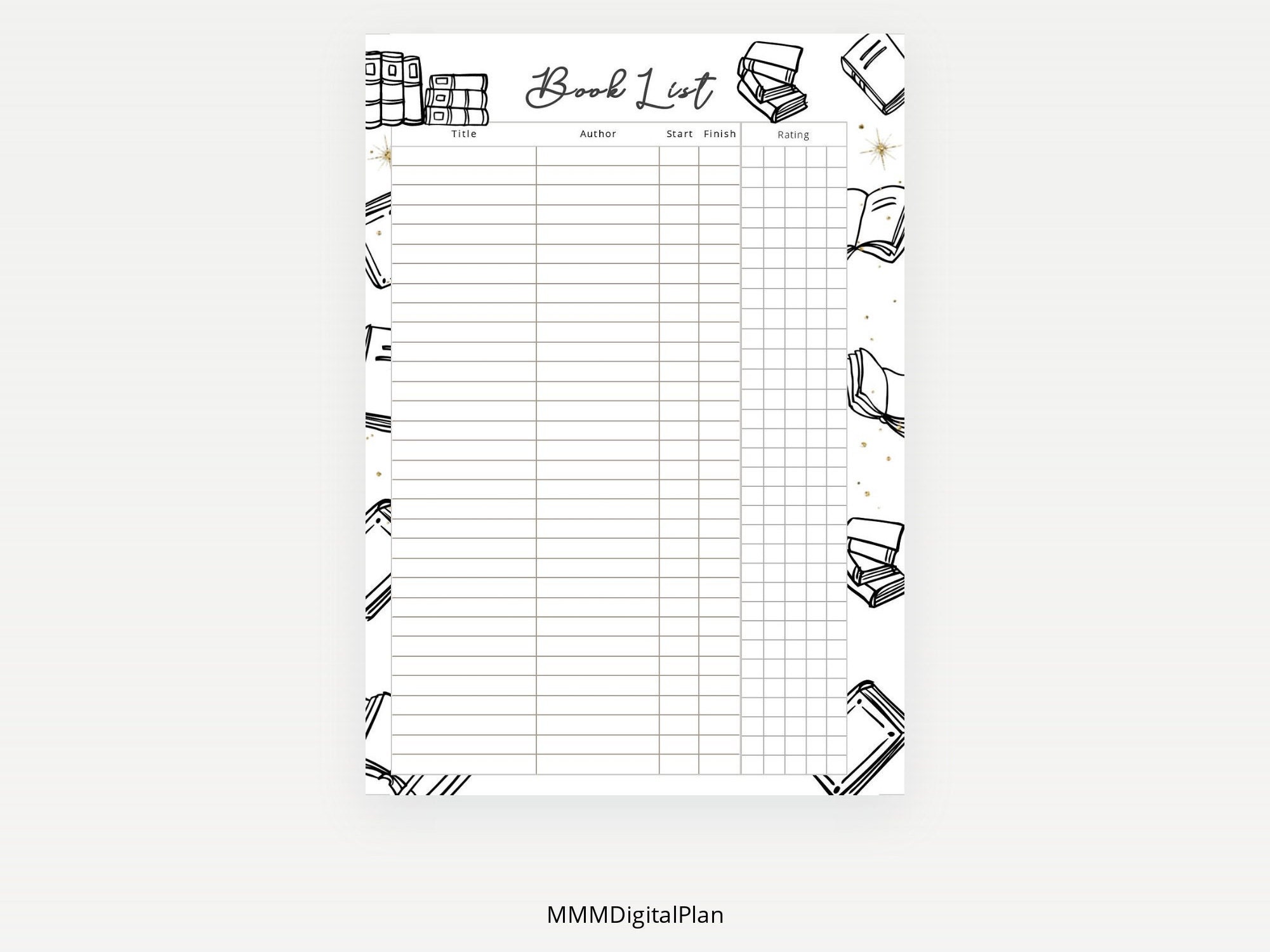 Book List Digital Download/printable - Etsy