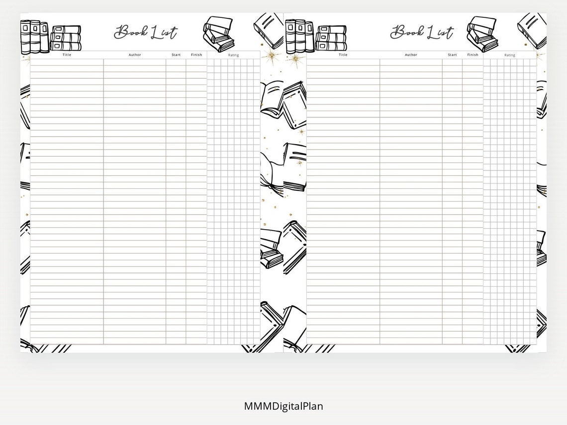 Book List Digital Download/printable - Etsy