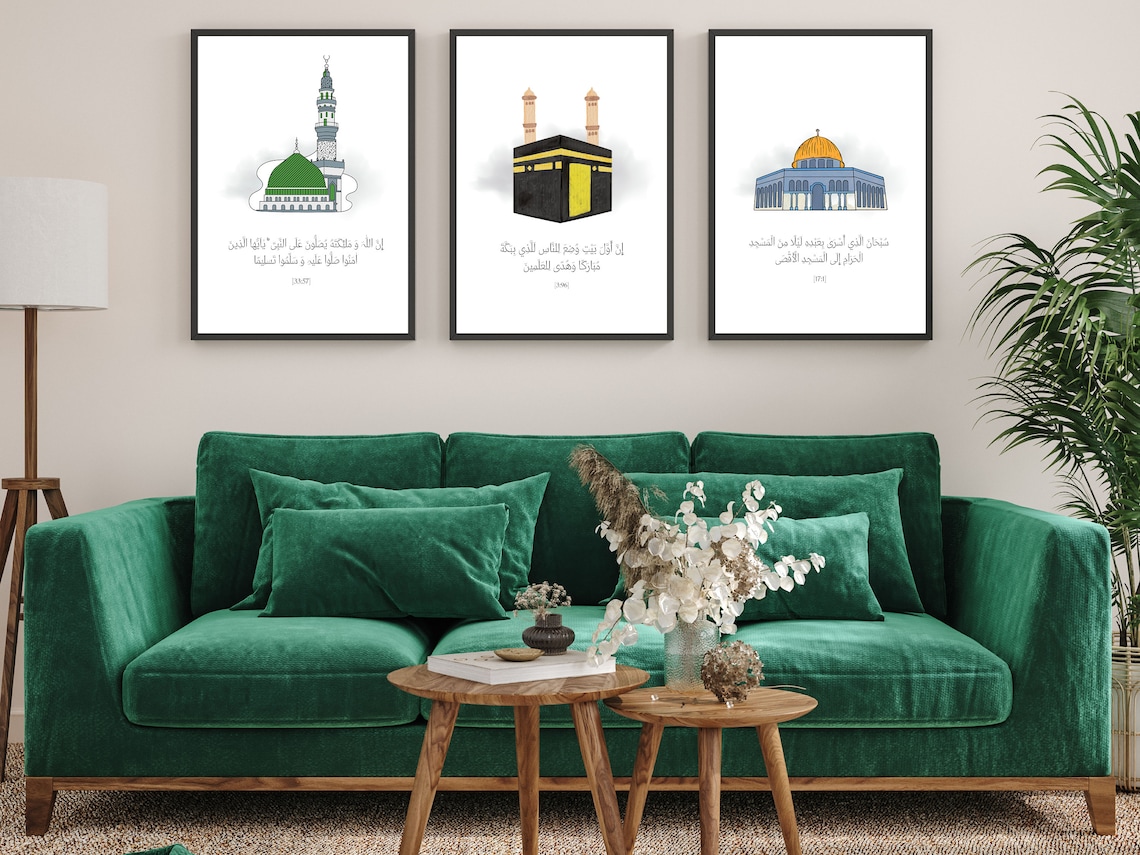 Islamic Posters 3 Masjid Wall Art, Masjid Al-aqsa, Masjid Al-nabawi ...