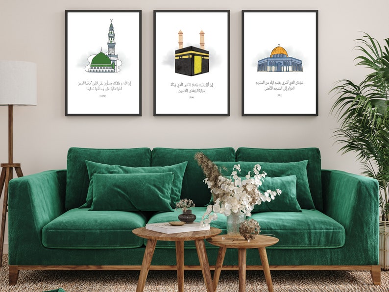 Islamic Posters 3 Masjid Wall Art, Masjid Al-aqsa, Masjid Al-nabawi ...