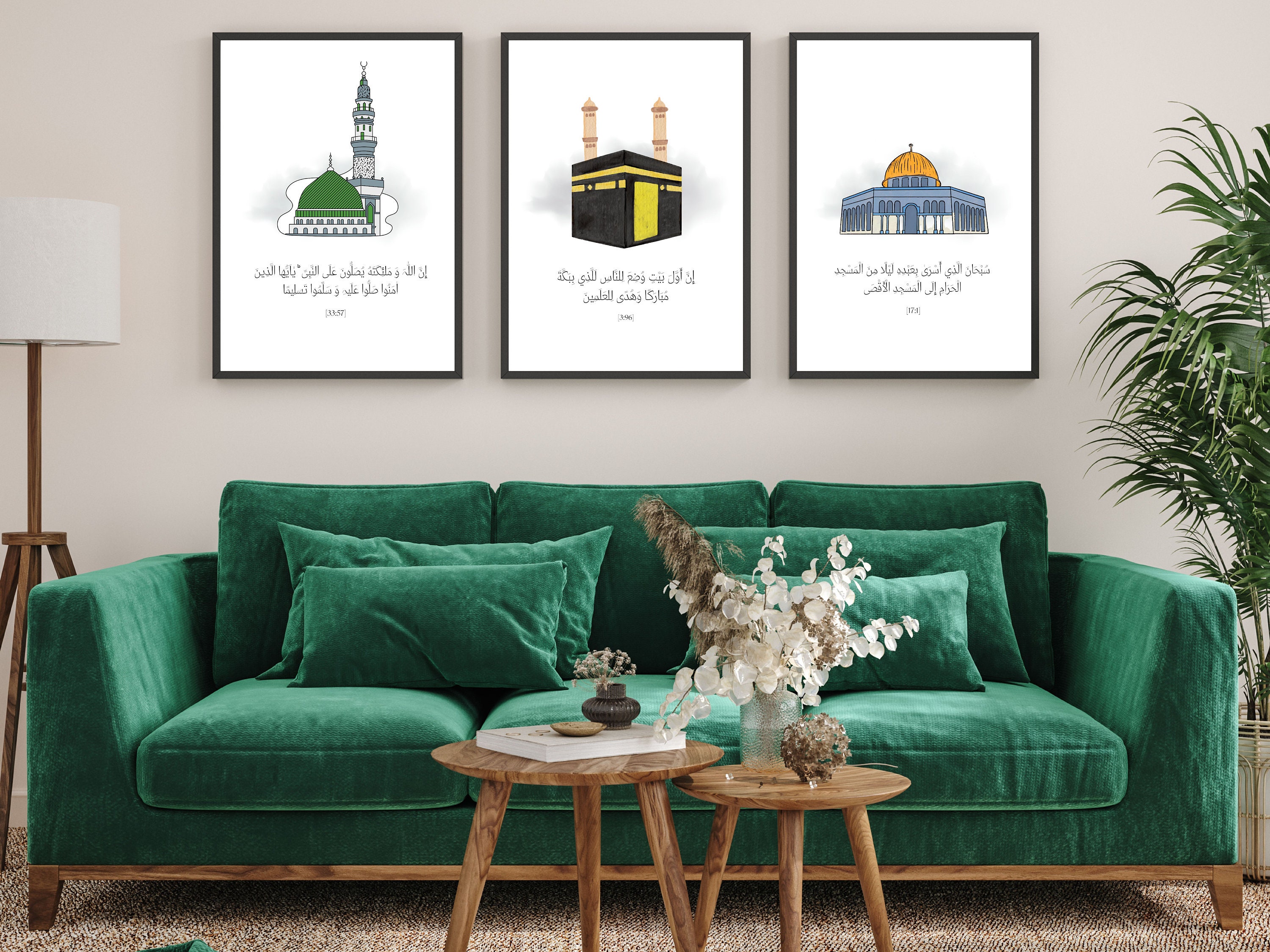 Islamic Posters 3 Masjid Wall Art, Masjid Al-aqsa, Masjid Al-nabawi ...