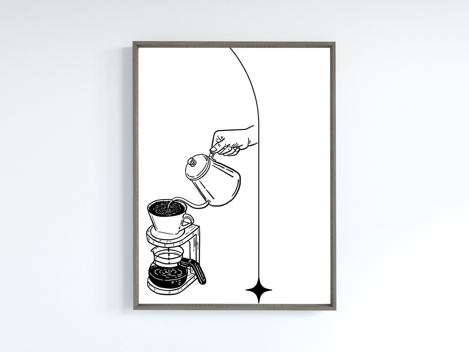 Pouring Coffee Digital Wall Art, Coffee Shop Wall Decor, Coffee Bar ...