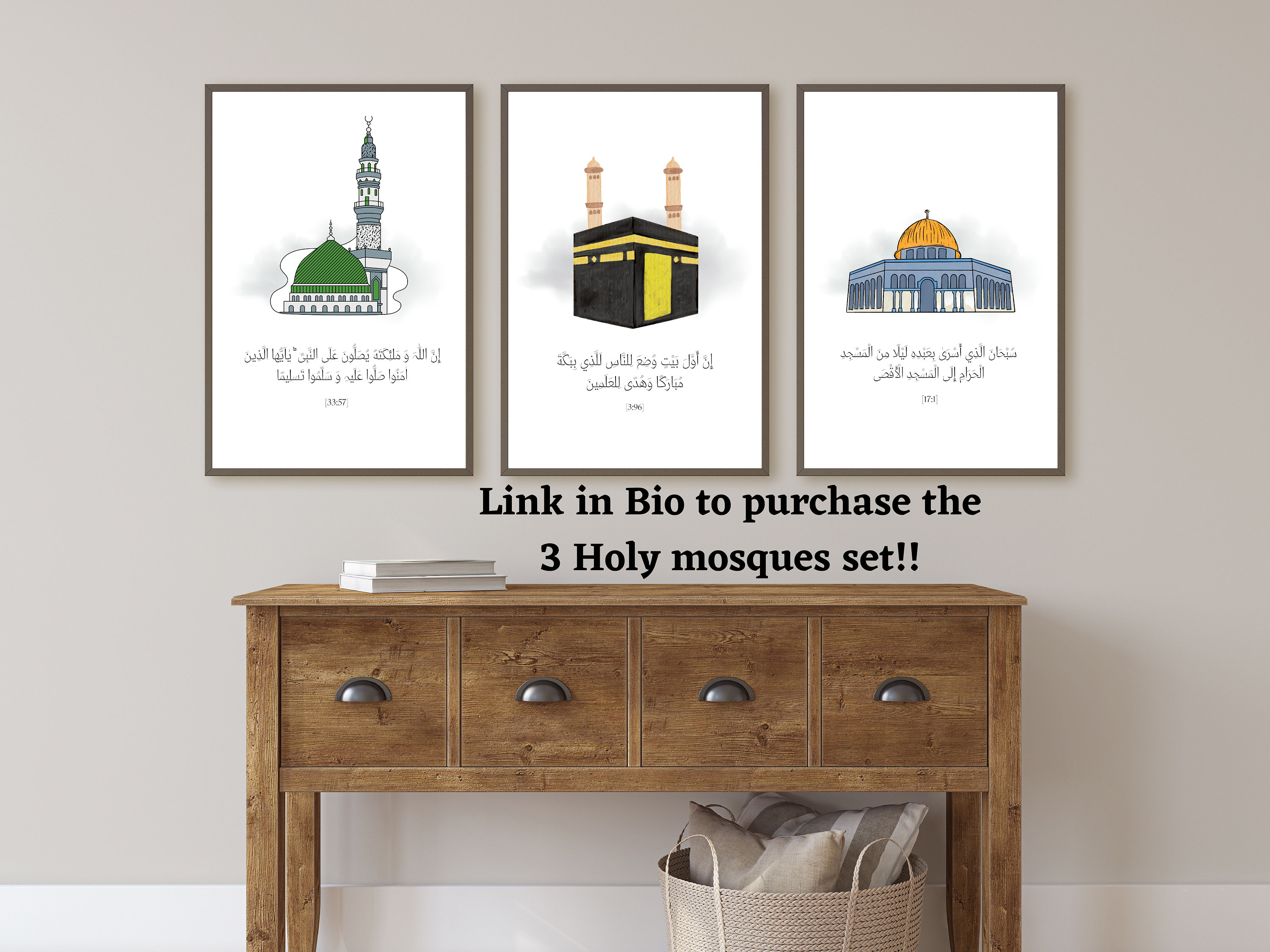 Masjid Aqsa Poster Digital Download, Quranic Verse Islamic Wall Art ...