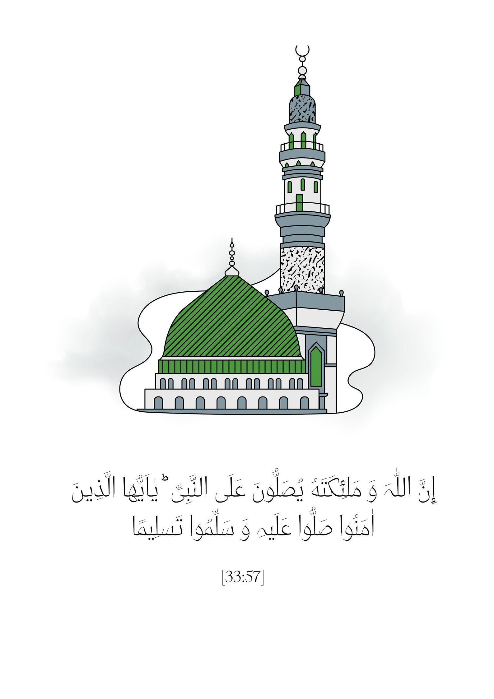 Masjid Al-nabawi Poster Digital Download, Quranic Verse Islamic Wall ...