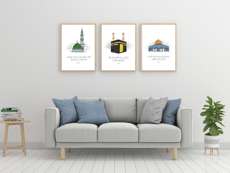 Islamic Posters 3 Masjid Wall Art, Masjid Al-aqsa, Masjid Al-nabawi ...