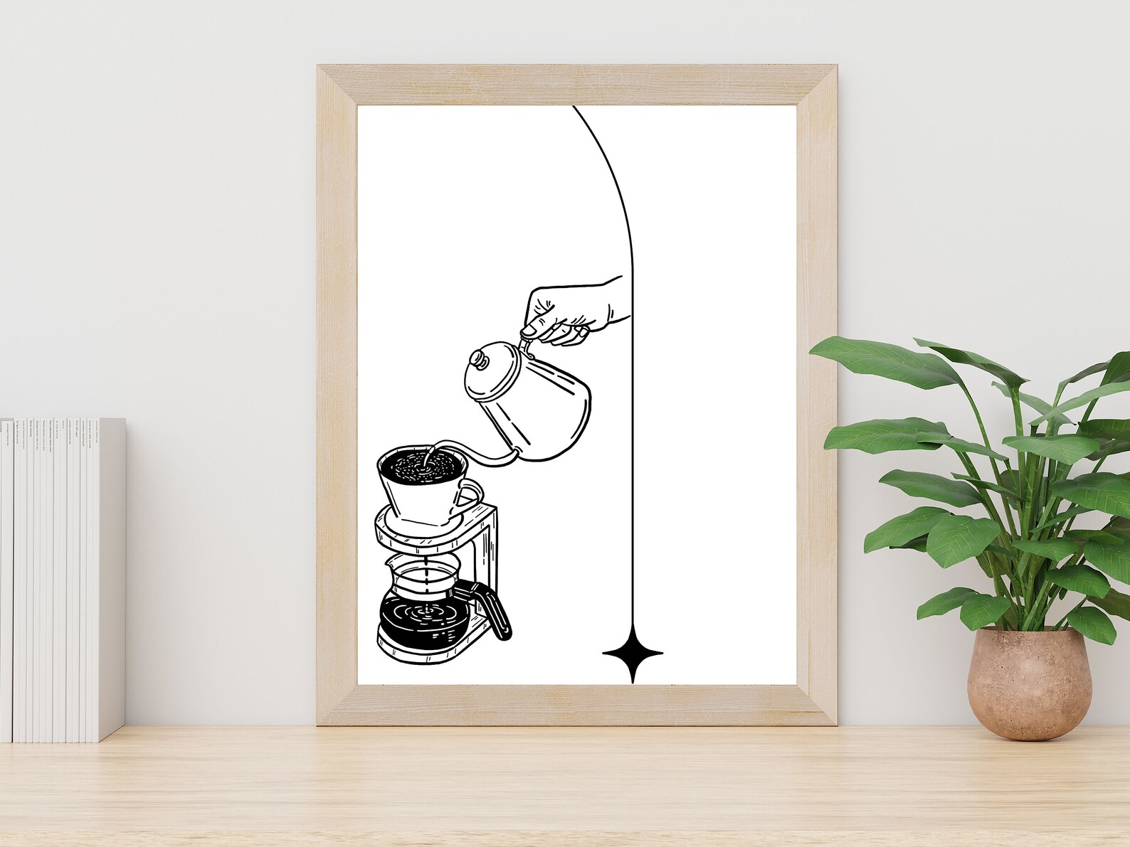 Pouring Coffee Digital Wall Art, Coffee Shop Wall Decor, Coffee Bar ...