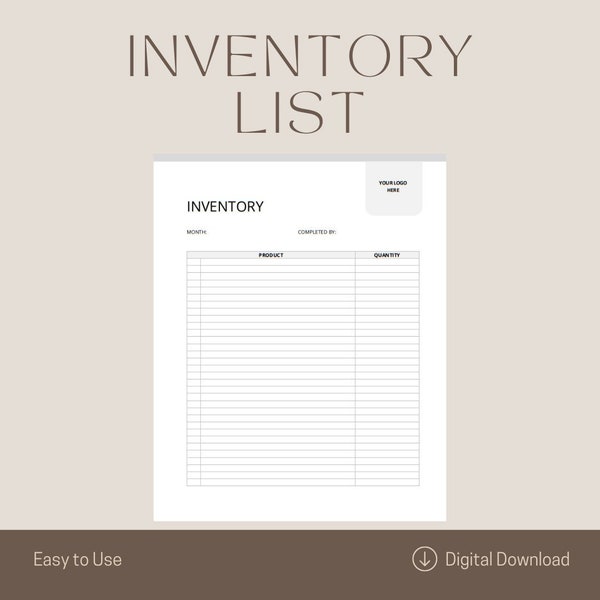 Simple Craft Inventory Template - Etsy