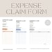 Business Expense Claim Form Template Editable in MS Word 3 Colours - Etsy