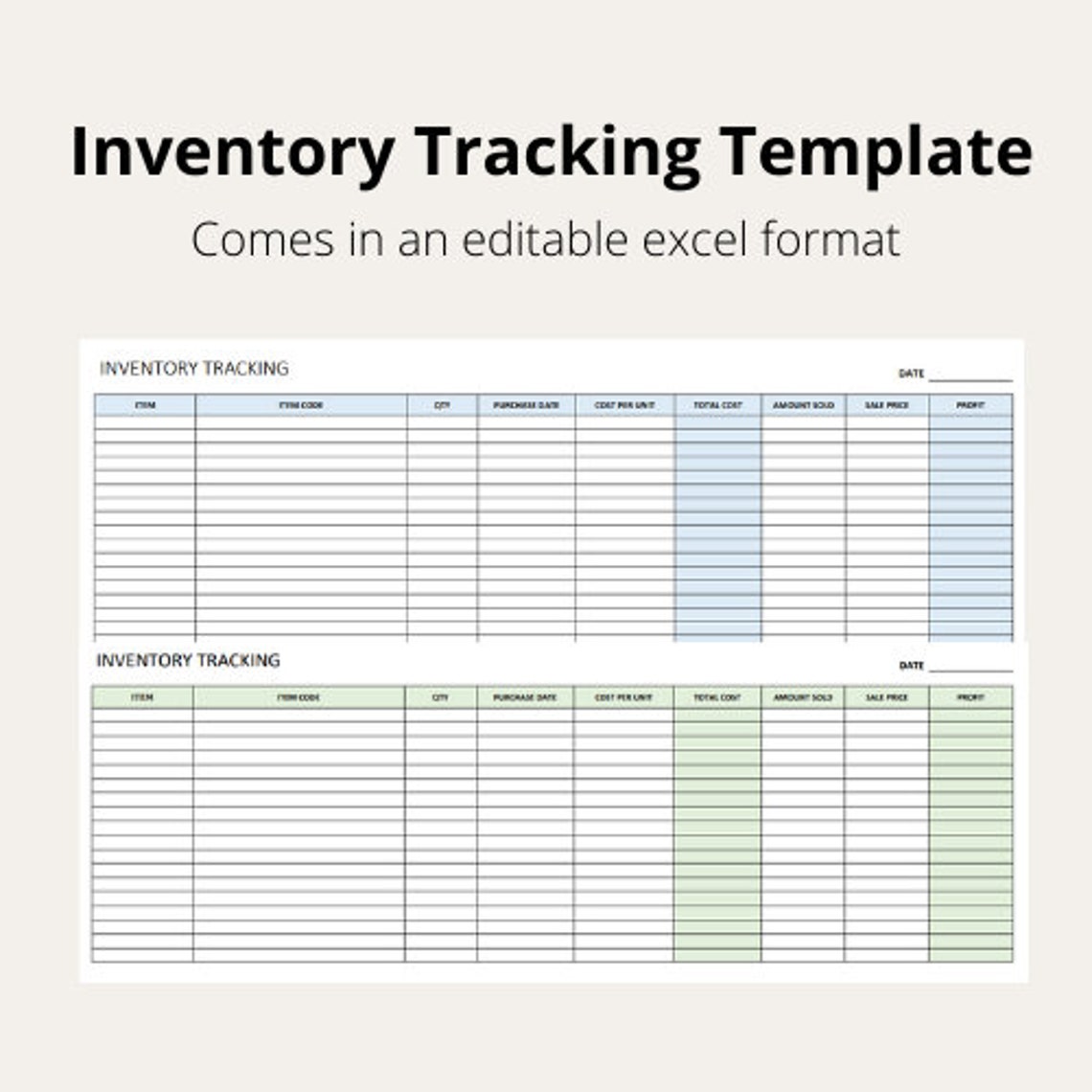 Editable Product Inventory Tracker Template Excel - Etsy