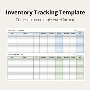 Editable Product Inventory Tracker Template Excel - Etsy