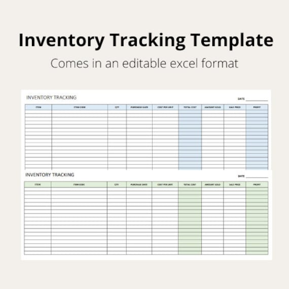 Editable Product Inventory Tracker Template Excel - Etsy