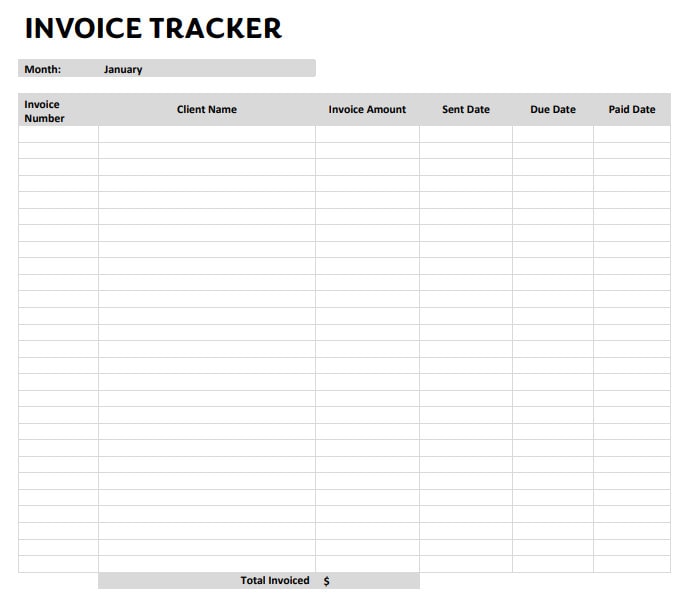 Business Invoice Tracker Template Editable in MS Excel - Etsy