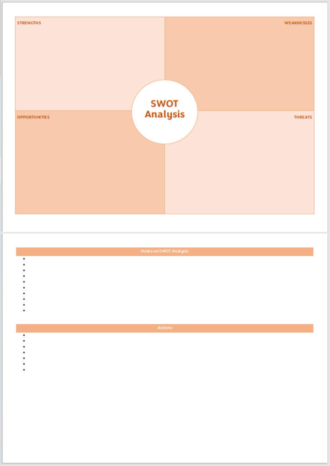 SWOT Analysis Template Editable in MS Word or Print 3 Colours - Etsy UK