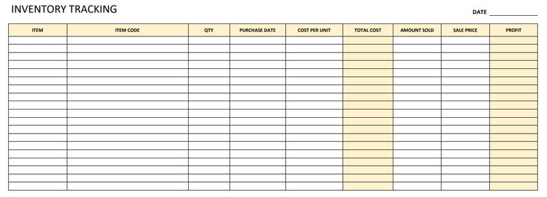 Editable Product Inventory Tracker Template Excel - Etsy