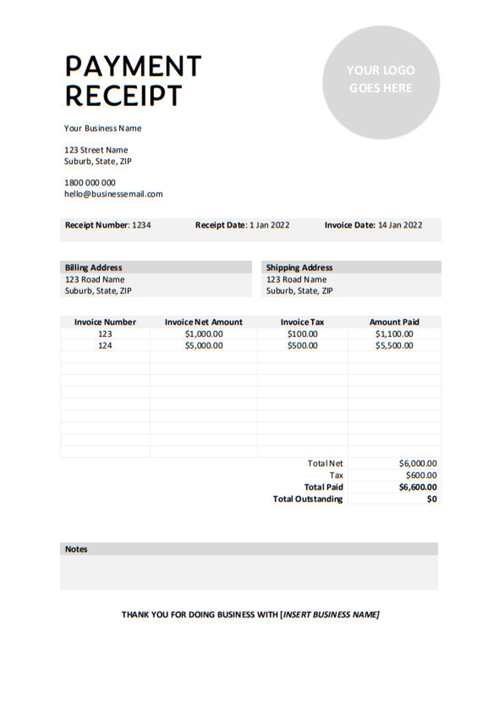 Editable Payment Receipt Template | Editable & Professional Design ...