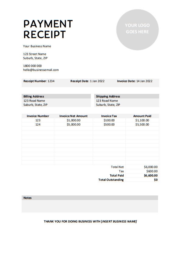 Editable Payment Receipt Template Professional and Customizable - Etsy ...