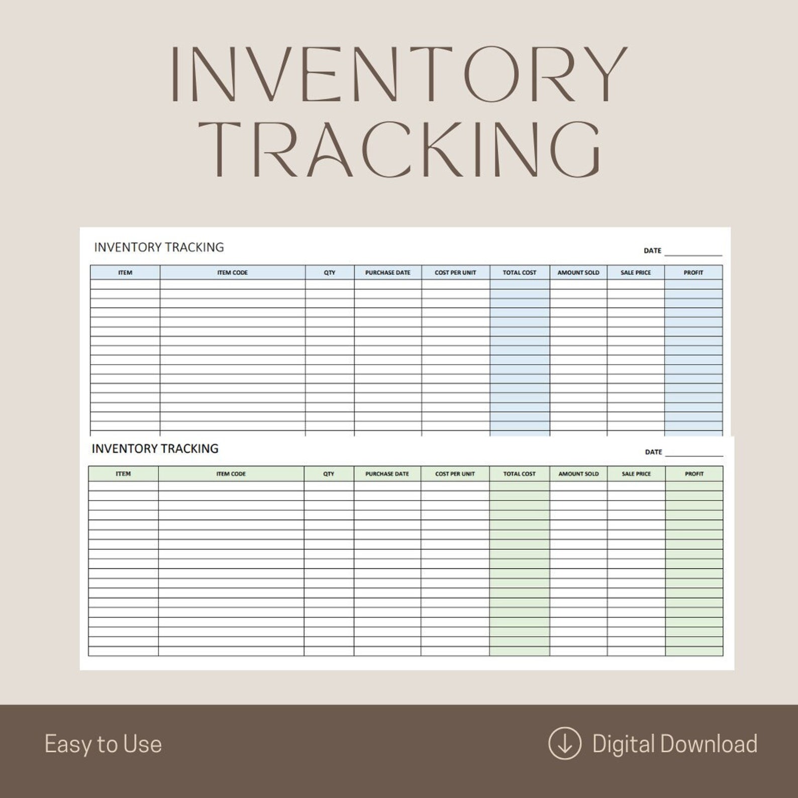 Editable Product Inventory Tracker Template Excel - Etsy