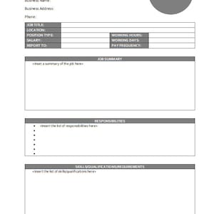 Editable Job Description Template - Streamline Your Hiring Process - Etsy