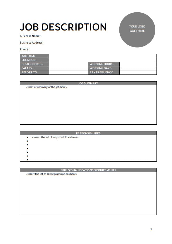 Editable Job Description Template - Streamline Your Hiring Process - Etsy