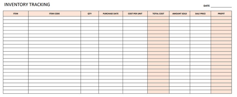 Editable Product Inventory Tracker Template Excel - Etsy