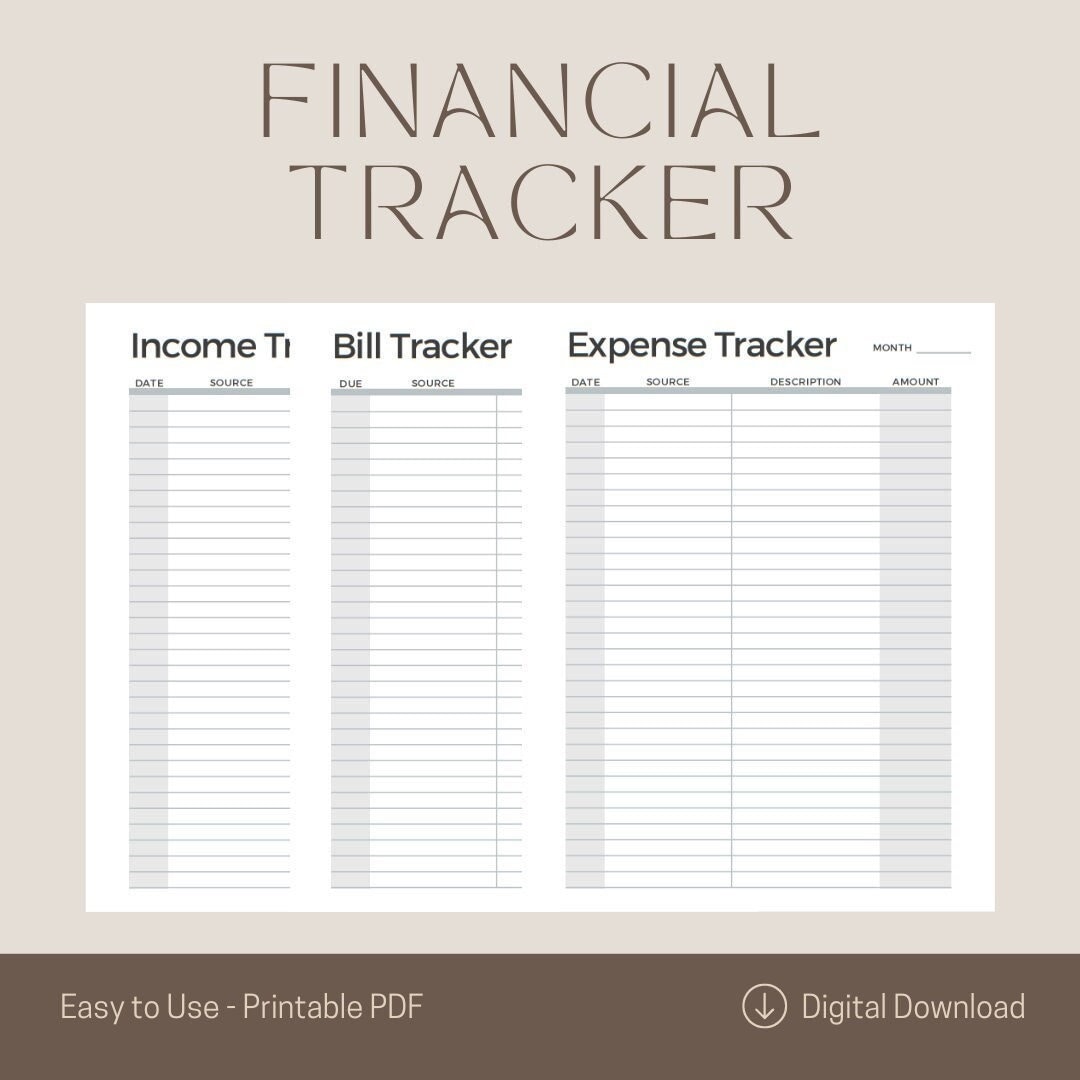 Financial Tracker Template - Etsy