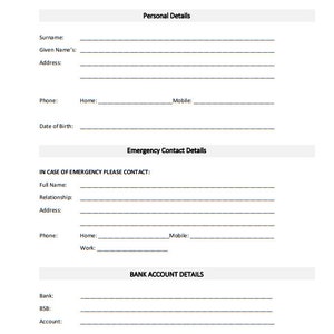 Staff Details Template | HR & Employee Information Sheet | Digital ...