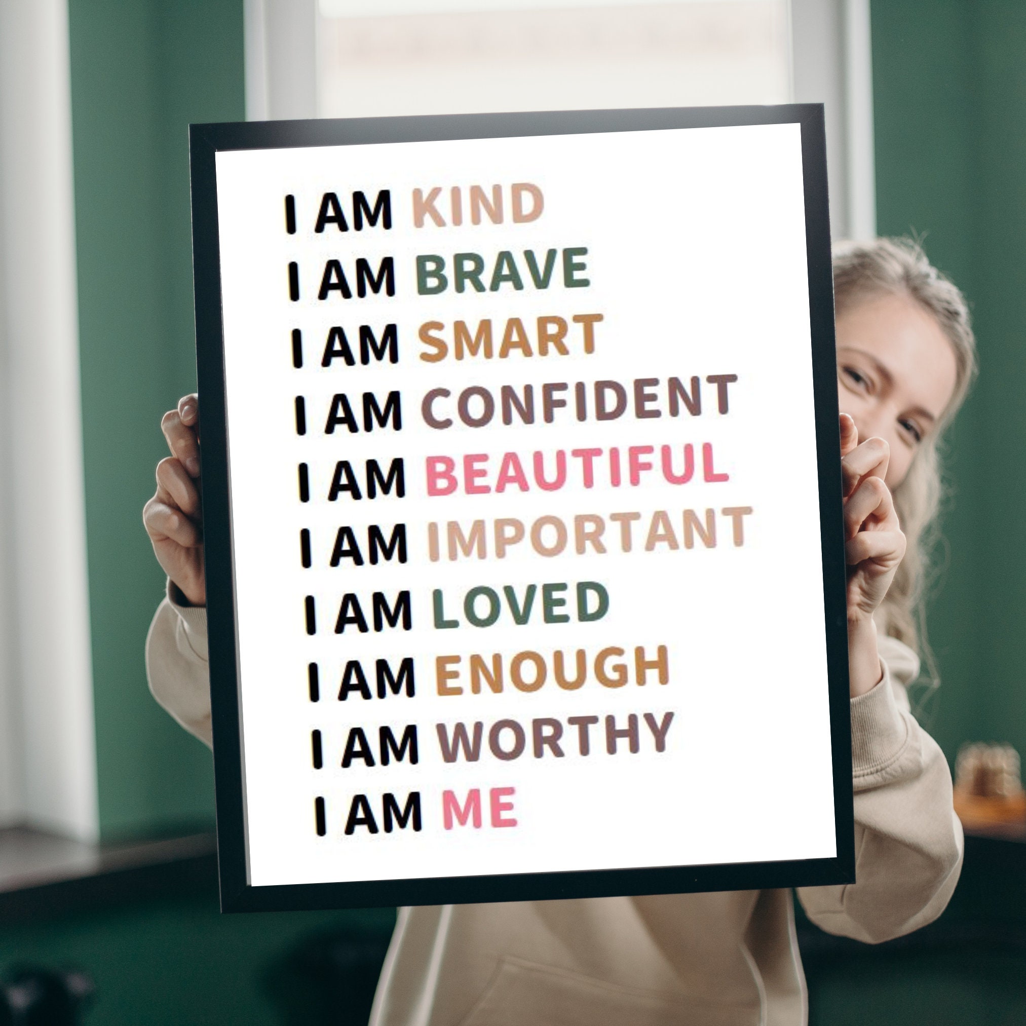 Neutral Affirmation Wall Art | Classroom Affirmation Wall Art ...