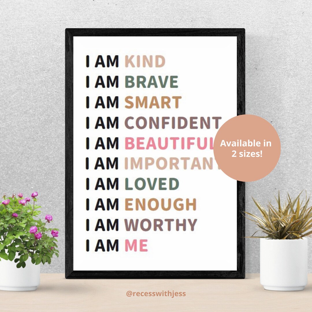 Neutral Affirmation Wall Art | Classroom Affirmation Wall Art ...