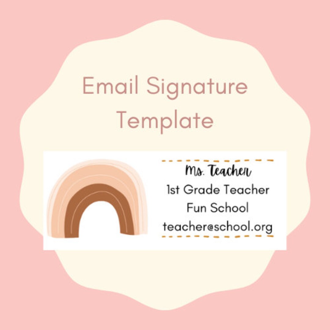 E-mail Signature | TEMPLATE | Teacher | Email Signature Template - Etsy