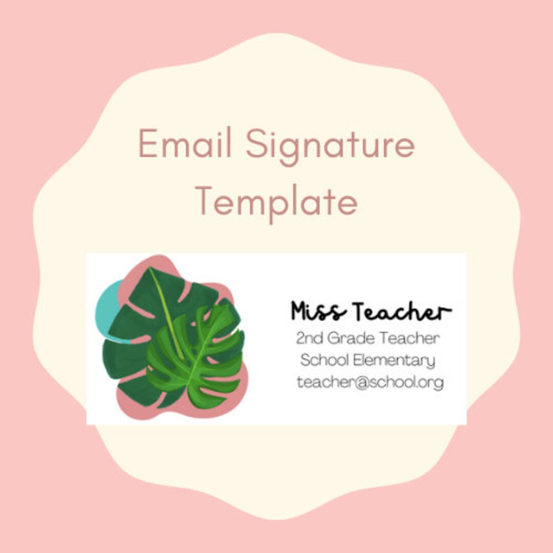 E-mail Signature | TEMPLATE | Teacher | Email Signature Template - Etsy