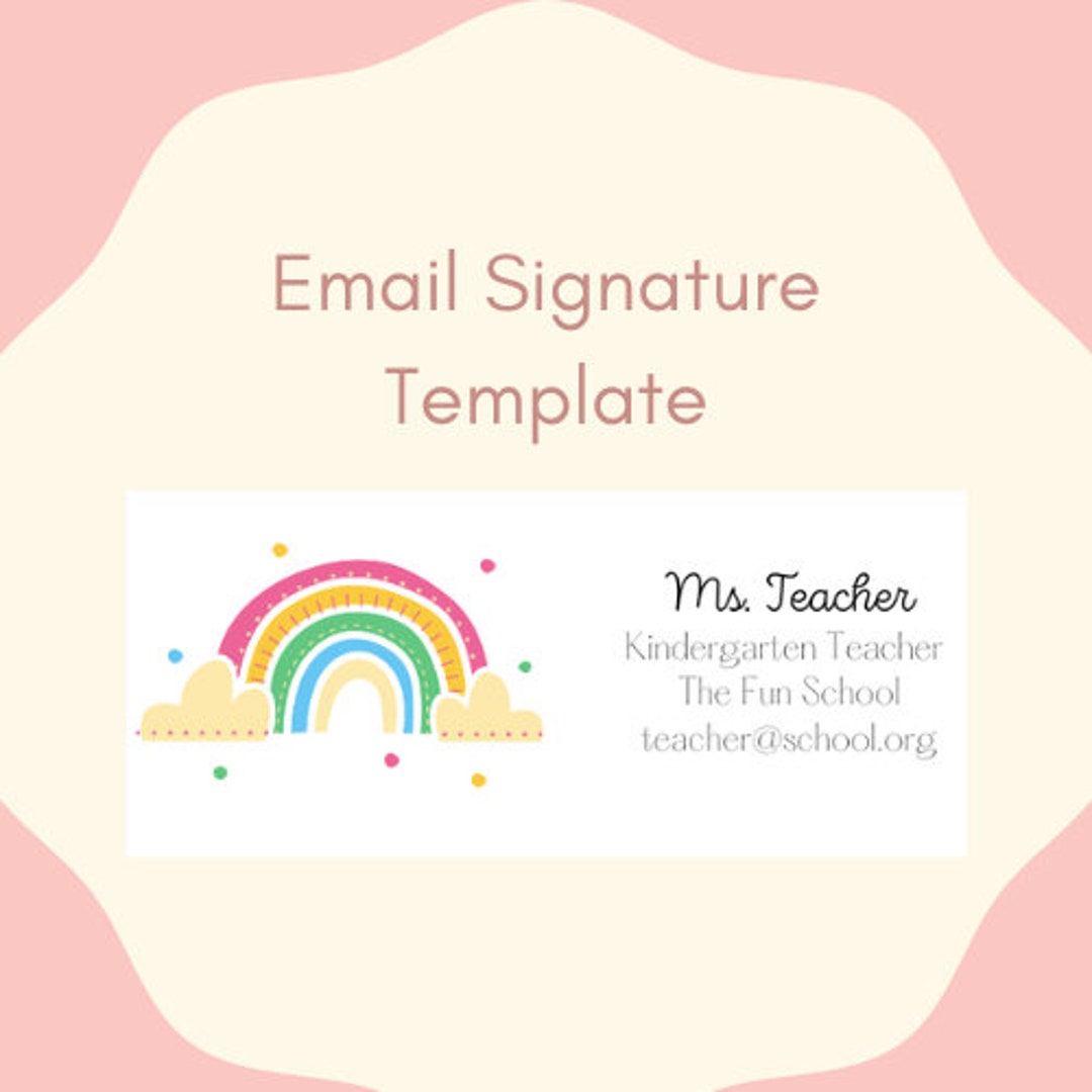 E-mail Signature | TEMPLATE | Teacher | Email Signature Template - Etsy