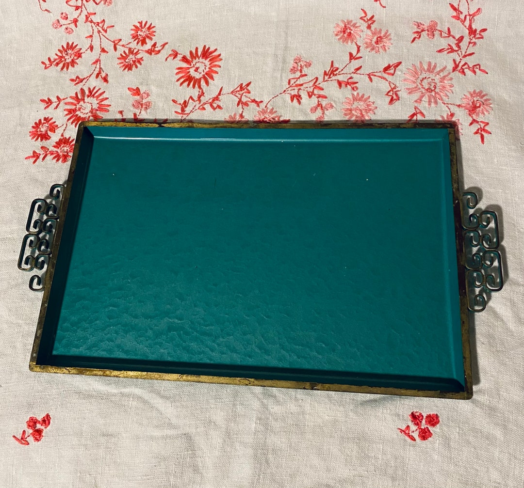Moire Glaze Kyes Tray Teal Hand Made - Etsy