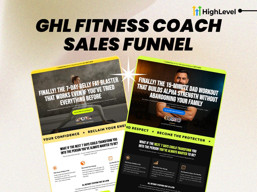 Gohighlevel Fitness Funnel Template: 6-step Sales, Feminine & Masculine ...