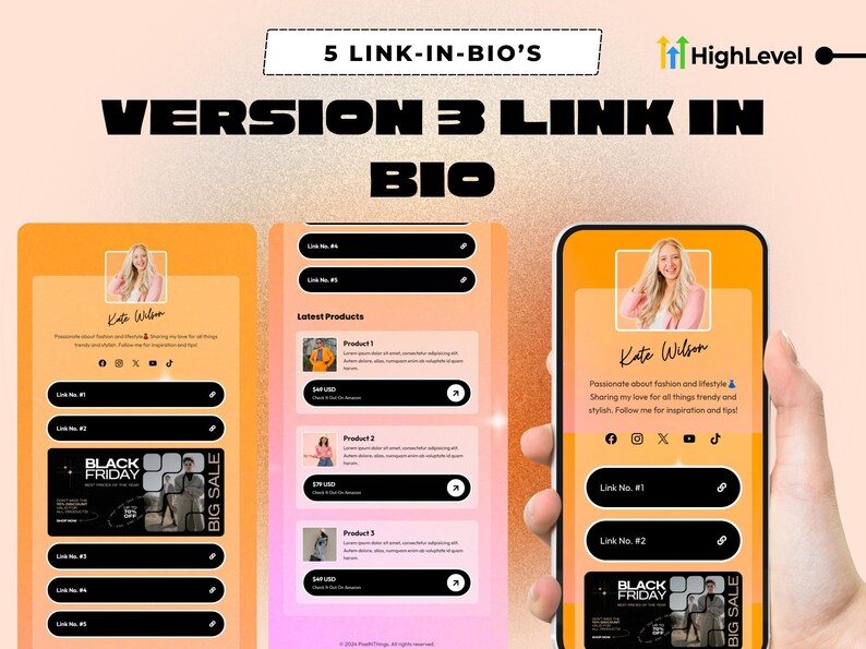 Gohighlevel 5 Link in Bio Templates | Stan Store-based Theme ...
