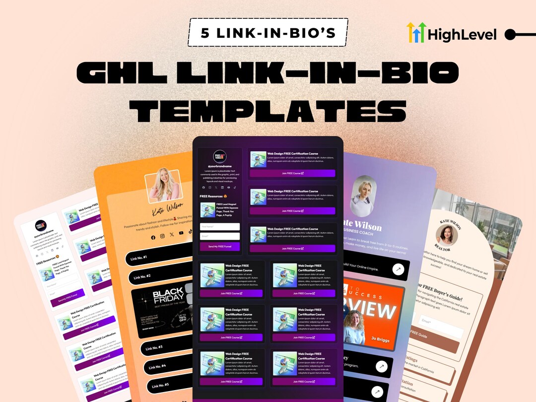 Gohighlevel 5 Link in Bio Templates | Stan Store-based Theme ...