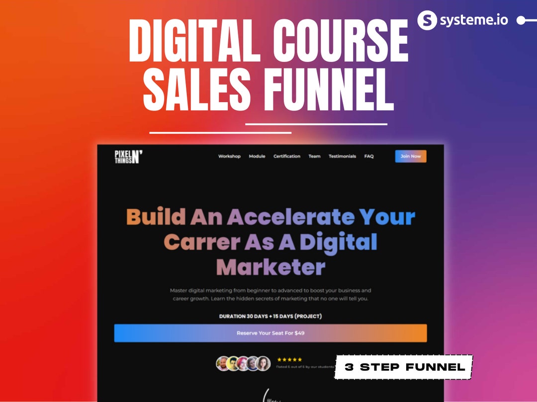 Systeme.io Digital Course Sales Funnel | Including Checkout + Thank You ...