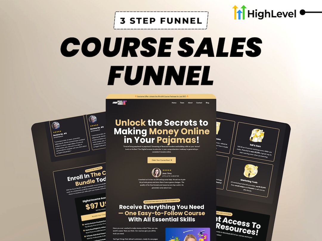 Gohighlevel Course Sales Funnel in Two Versions GHL Done for You Funnel ...