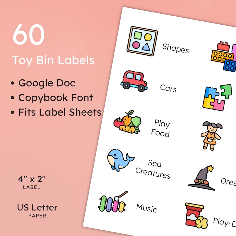 Toy Storage Labels Letter Printable - Toy Bin Organisation Editable ...