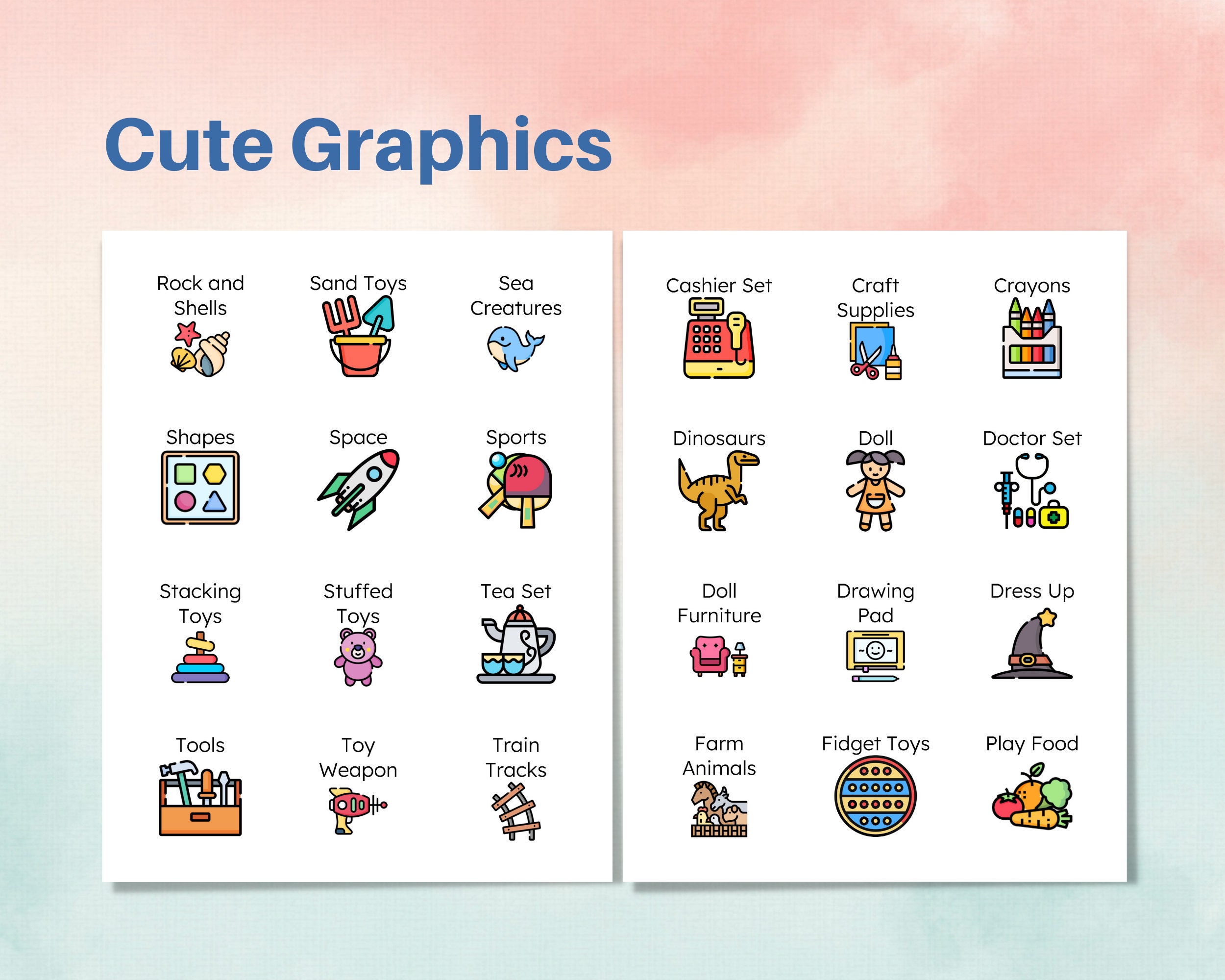 Toy Storage Square Labels, Letter Size, Toy Bin Labels, Toy ...