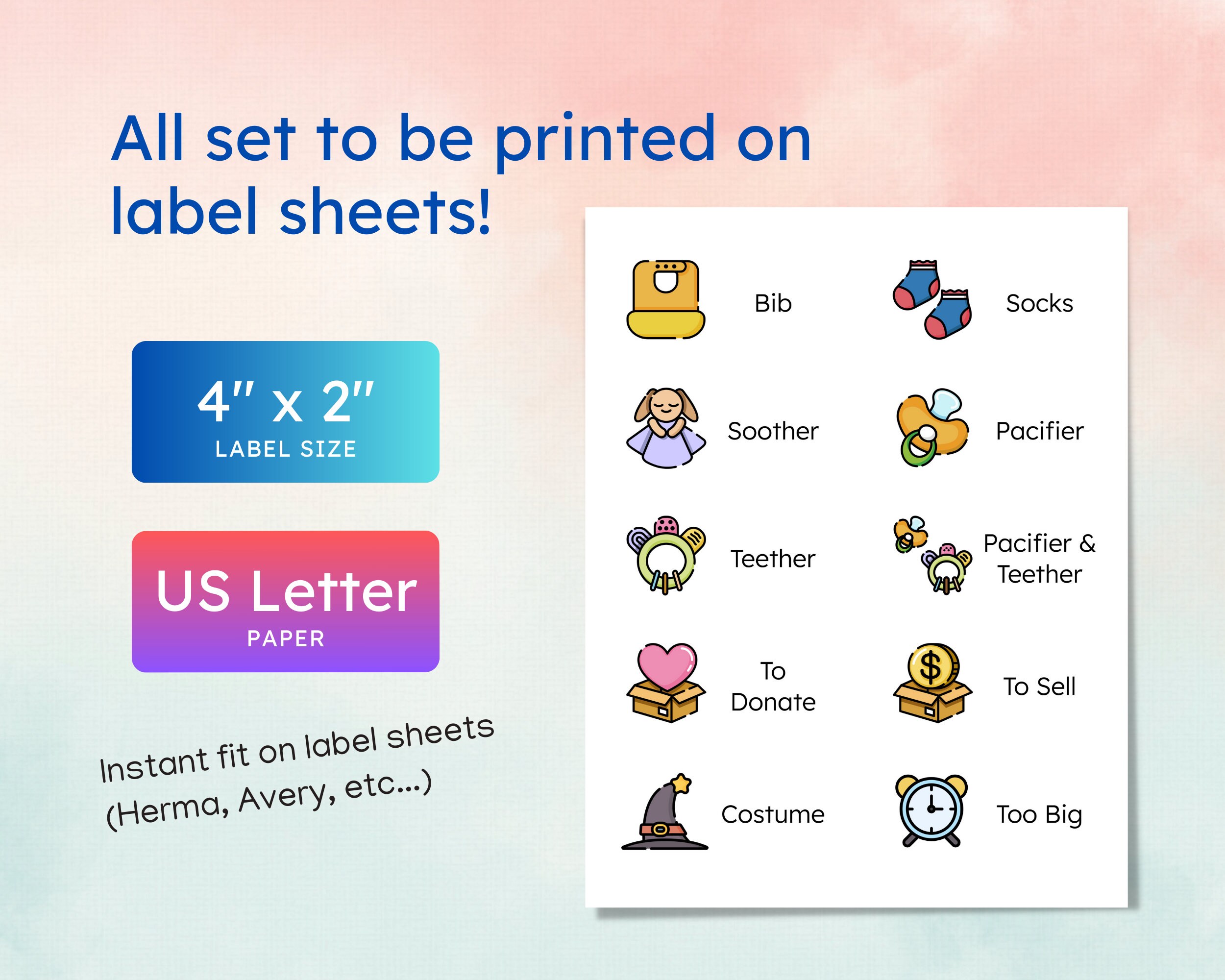 Kid Dresser Labels Editable Printable Letter - Nursery Drawer Labels ...