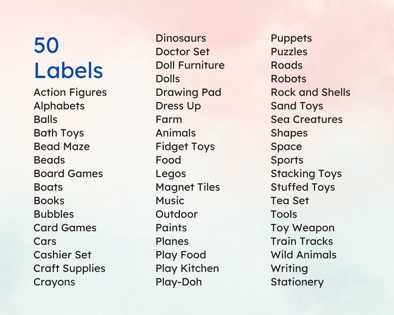 Toy Storage Labels B&W A4 - Toy Bin Organisation Editable Trofast ...