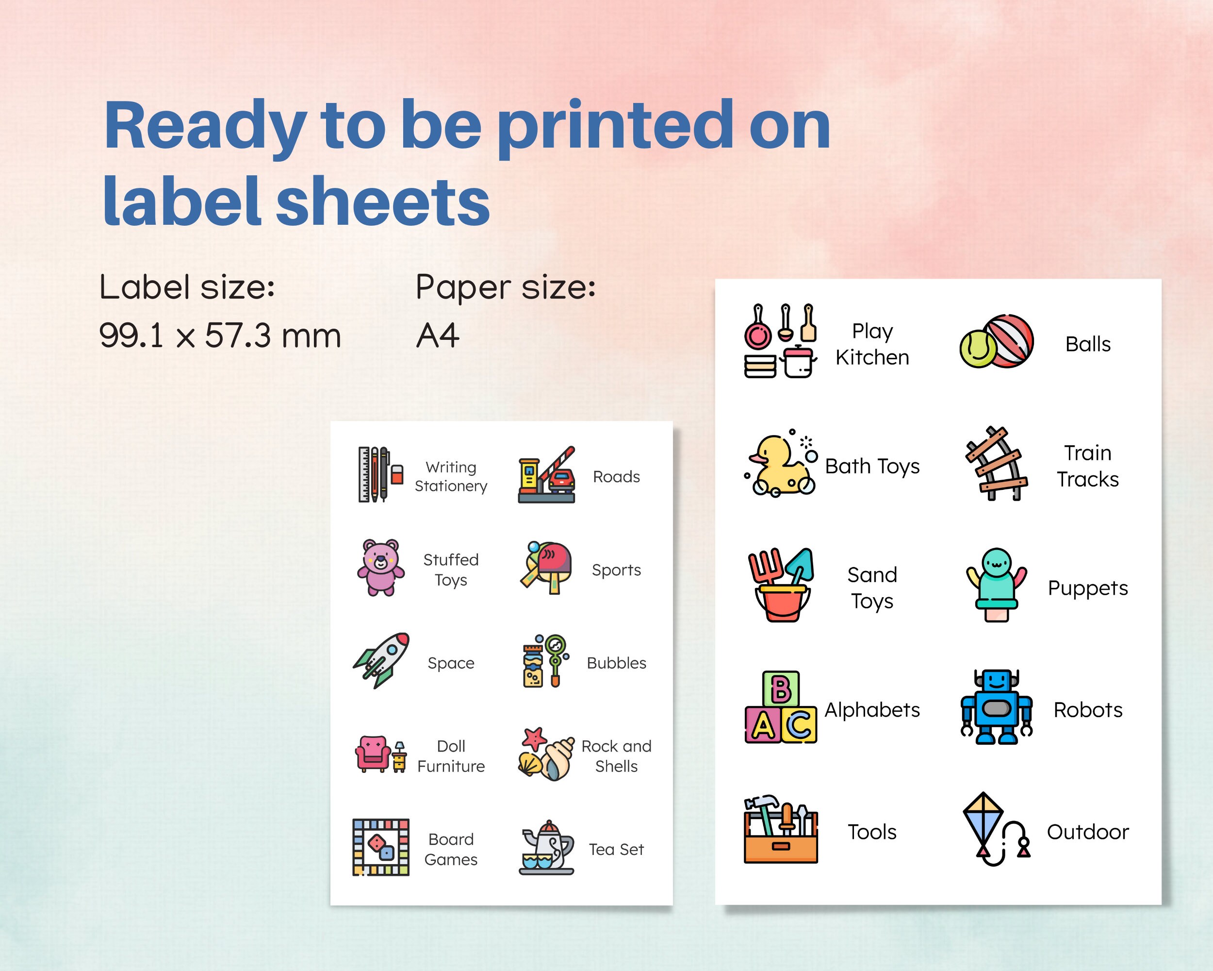 Toy Storage Labels A4 Toy Bin Organisation Editable Trofast - Etsy