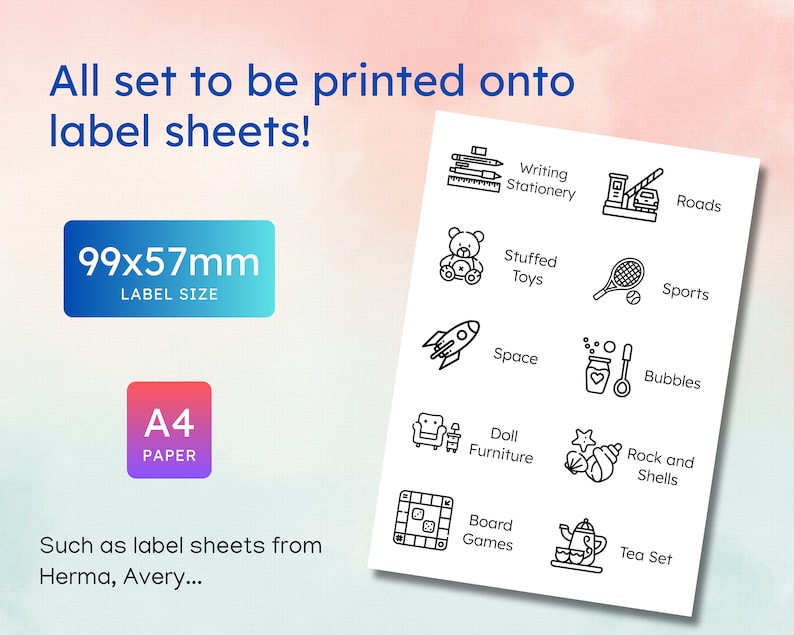 Toy Storage Labels B&W A4 - Toy Bin Organisation Editable Trofast ...