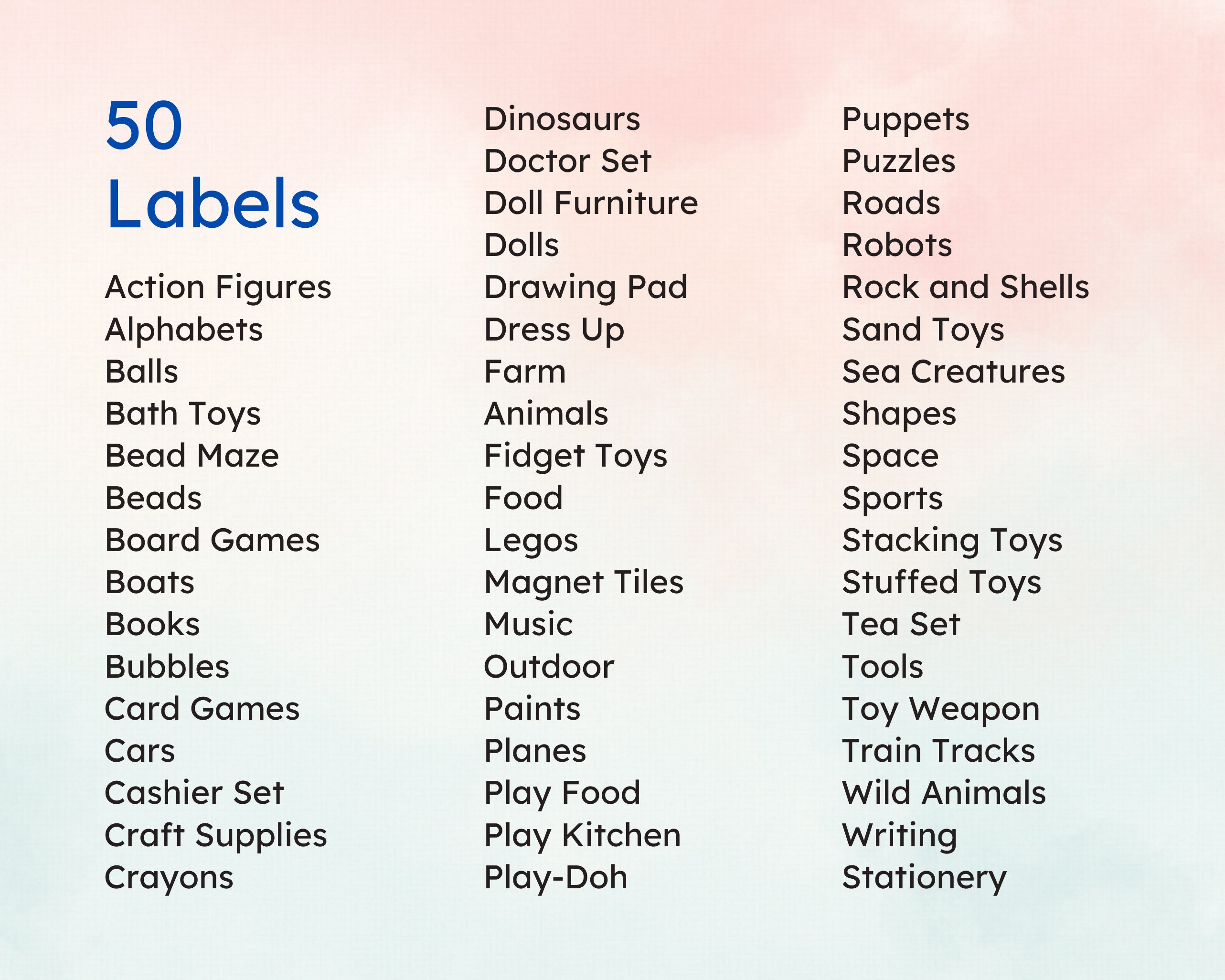 Toy Storage Labels A4 - Toy Bin Organisation Editable Trofast Printable ...