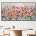 Pink Floral Landscape Oil Painting, 3D Hand-painted Red Rose Palette ...