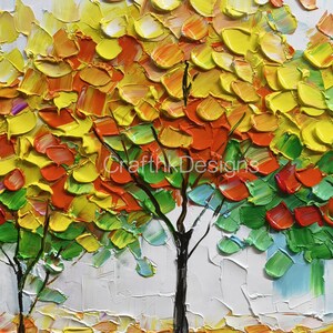 3D Autumn Forest Falling Leaves Scenery Oil Painting Large Canvas ...