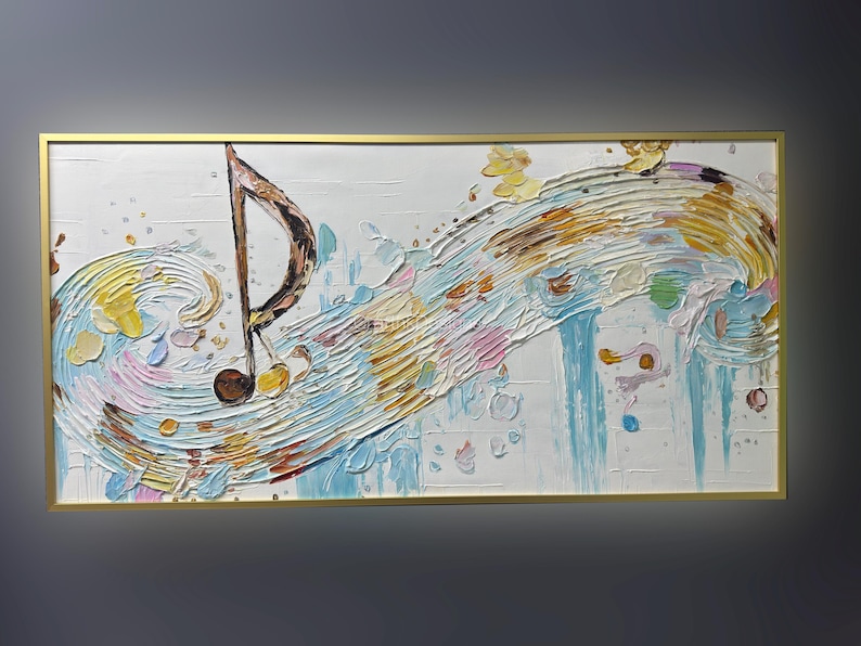 Abstract Music Oil Painting Creative Notes Modern Home Wall Canvas ...